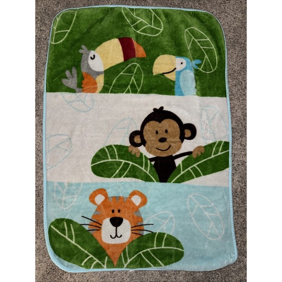 Garanimals | Bedding | Garanimals Toucan Tiger Monkey Baby Blanket Blue ...
